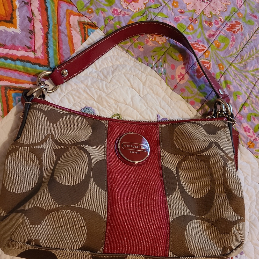 Coach Signature Print Handbag - Gem